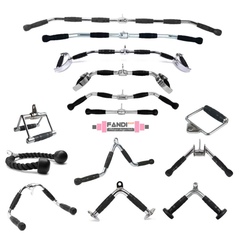 Jual Handle Gym Lat Pull Down Bar - Curl W Bar - D Handle Tricep Bicep ...