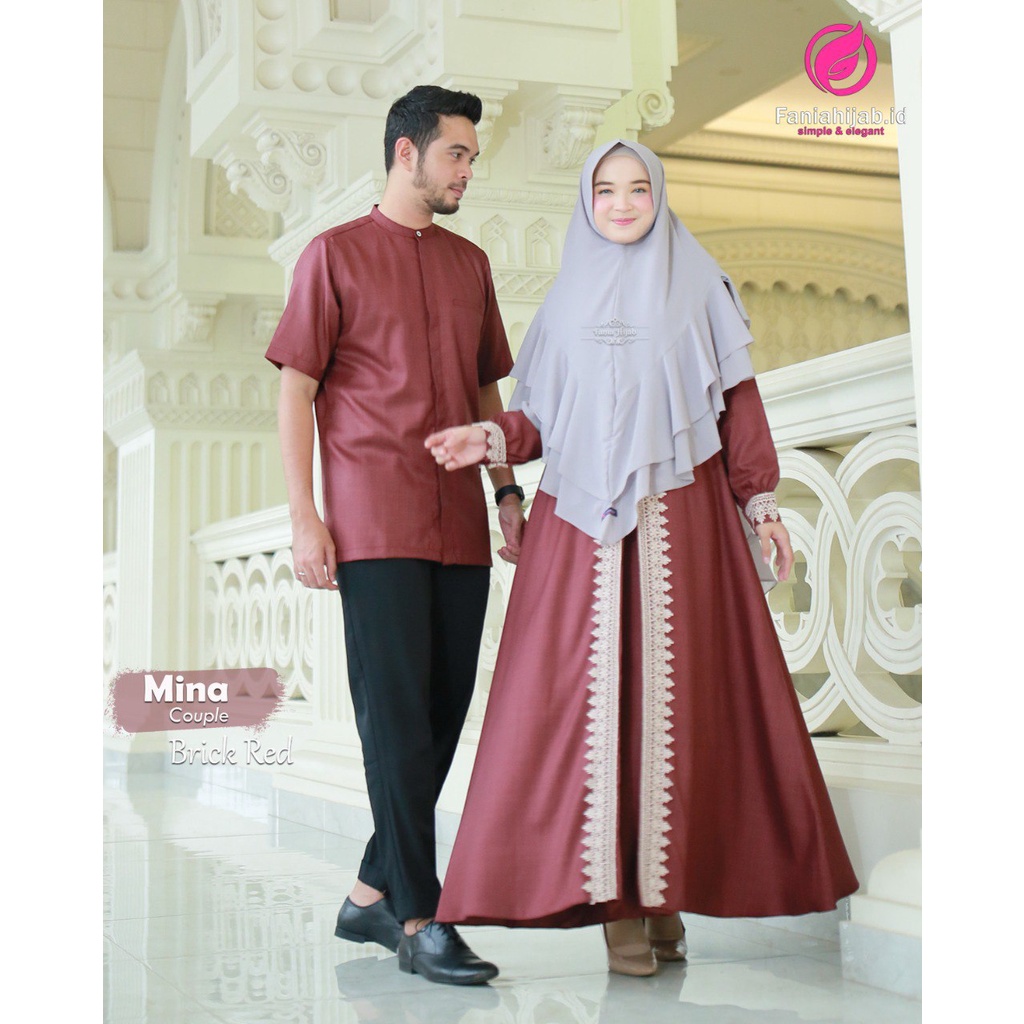 Jual Seragam Couple Suami Istri Mina Couple By Fania Hijab Bahan Amira ...