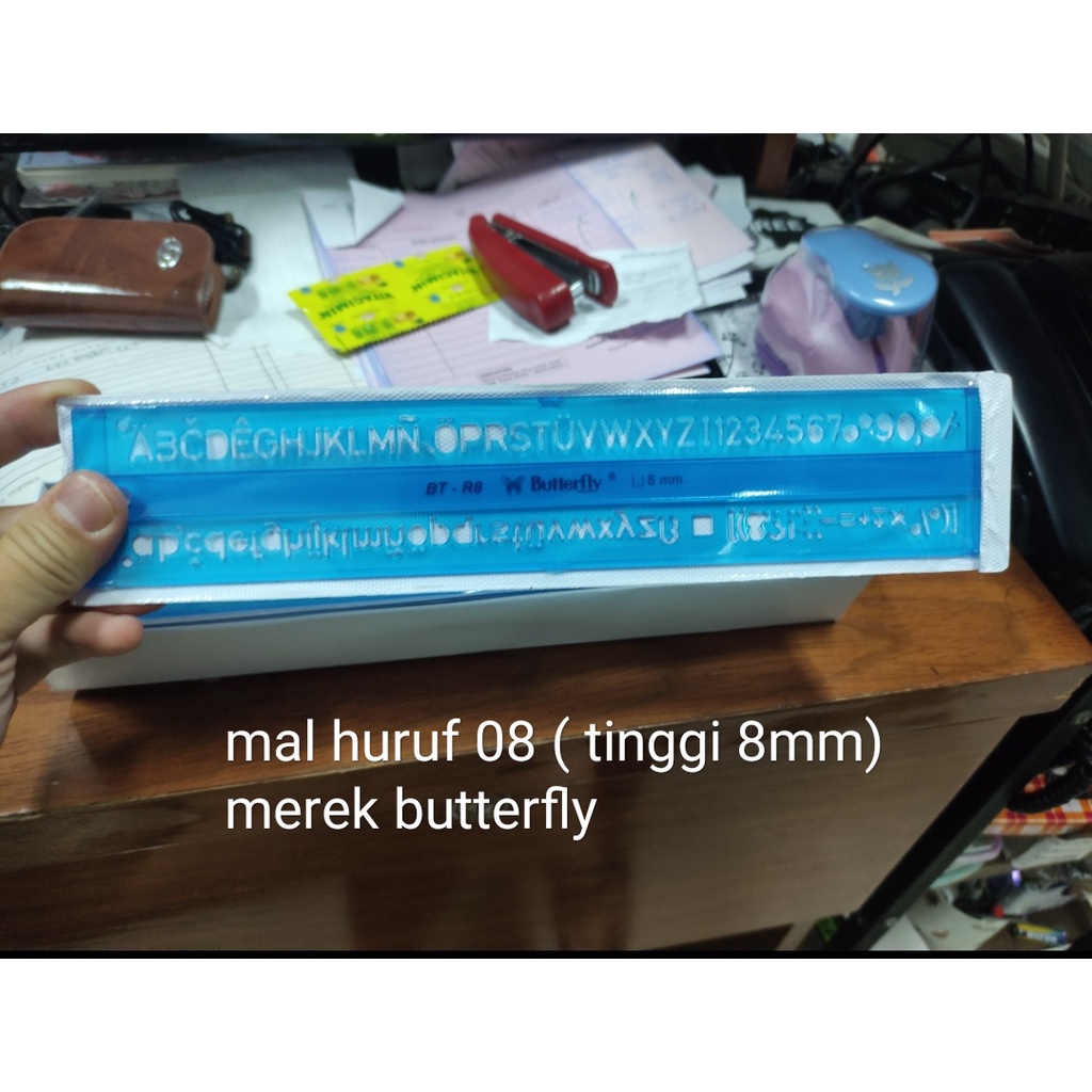 Jual mal huruf penggaris sablon 08 butterfly r8 atau 8mm | Shopee Indonesia