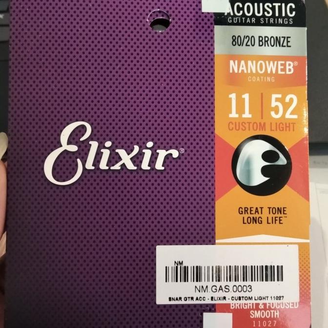 Jual Elixir 80-20 11027 Bronze Acoustic Guitar Strings With Nanoweb ...