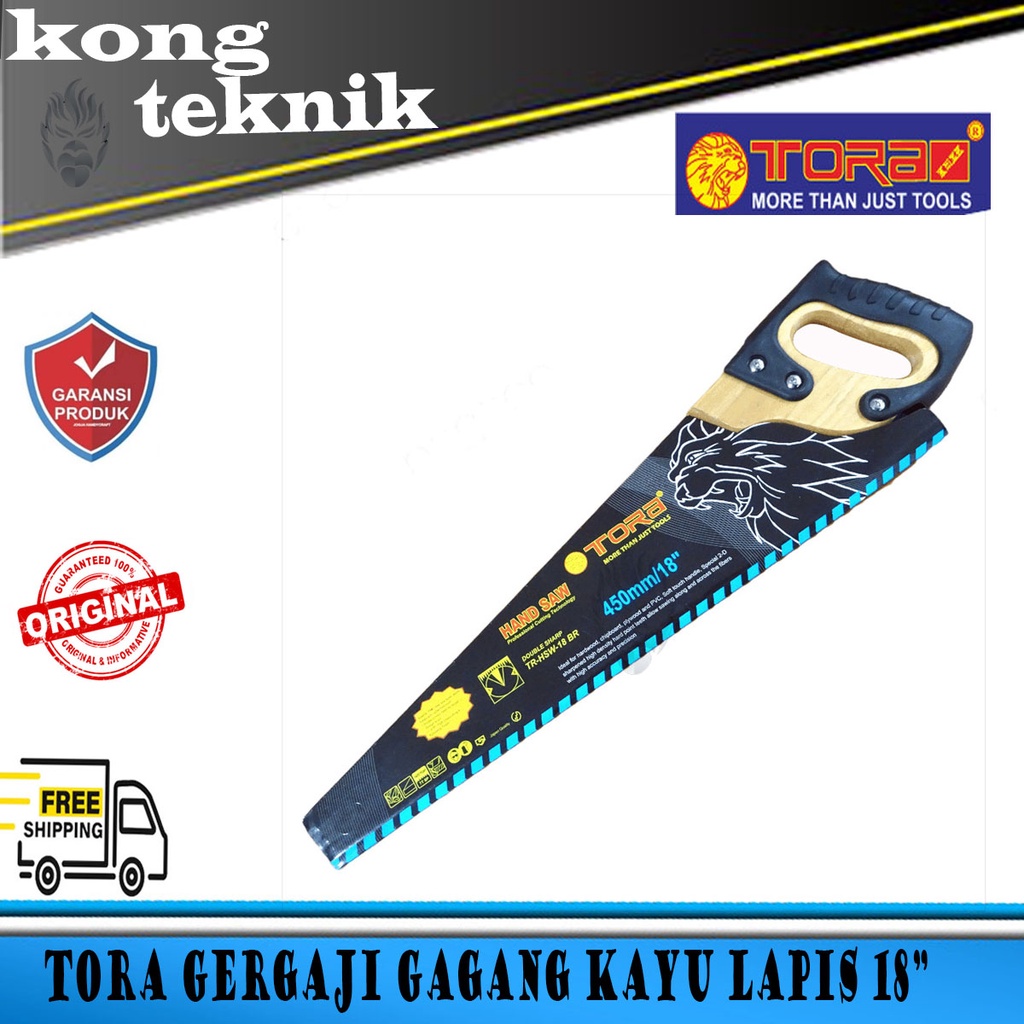 Jual Gergaji Tangan 3 Mata / Handsaw TORA 18 INCH, Untuk Kayu / Triplek ...