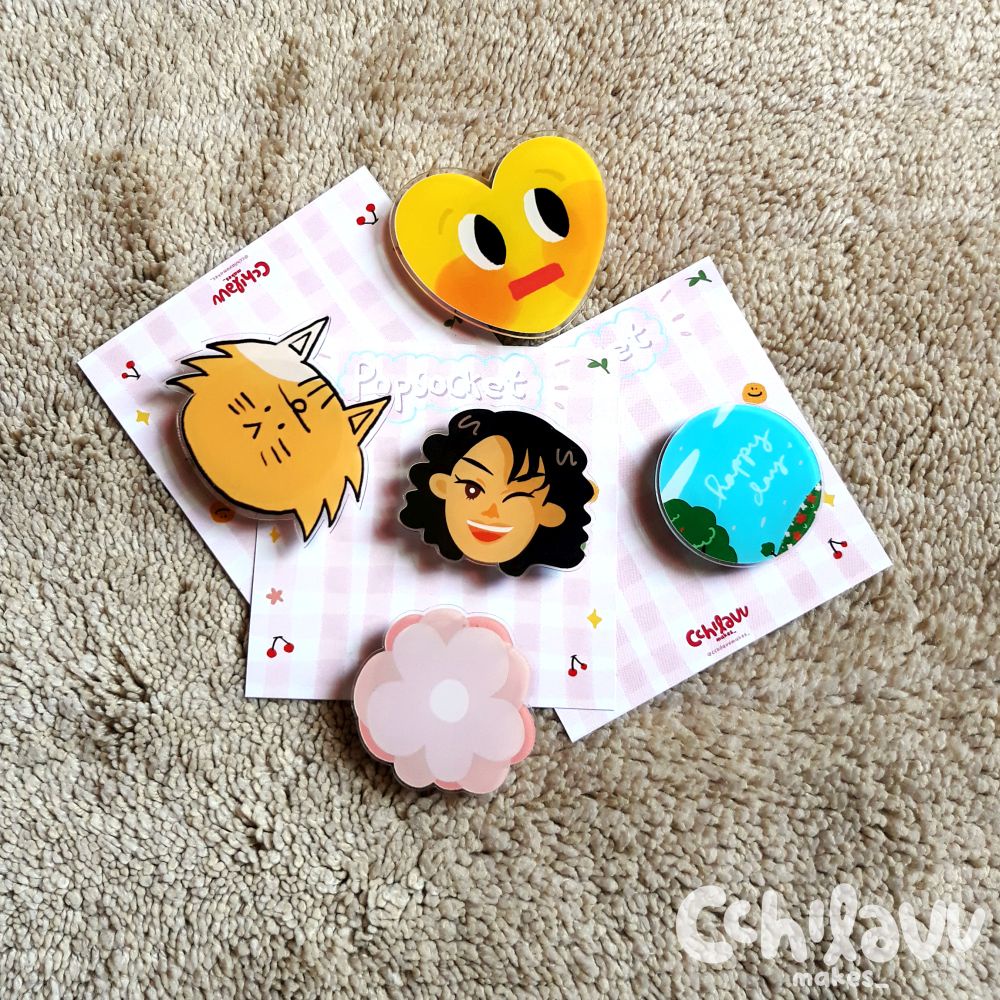 Jual CCHILAVVMAKES_ Character Acrylic Popsocket / Pop Socket / Griptok ...