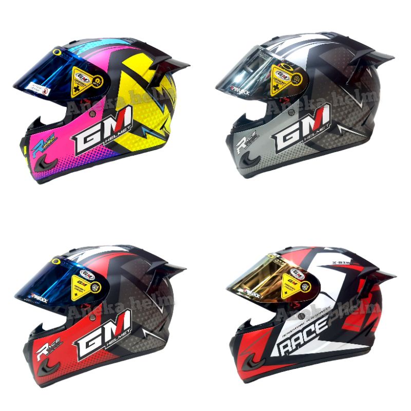 Jual helm GM RACE PRO | helm full face single visor smoke | Shopee ...