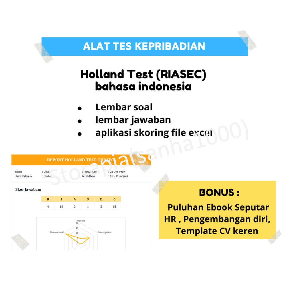 Jual Alat Tes Psikologi RIASEC Holland Tes | Shopee Indonesia
