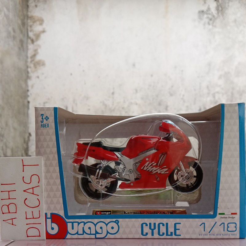 Jual Burago kawasaki ninja zx-7r merah diecast bburago kawasaki ninja ...