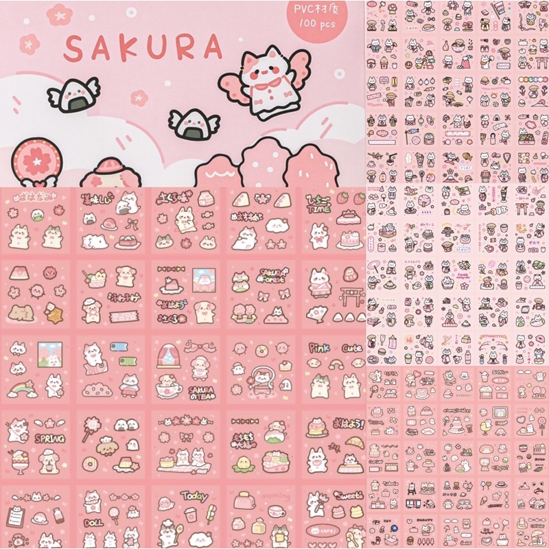 Jual diy project sticker set box multi surface cute stickers korea ...