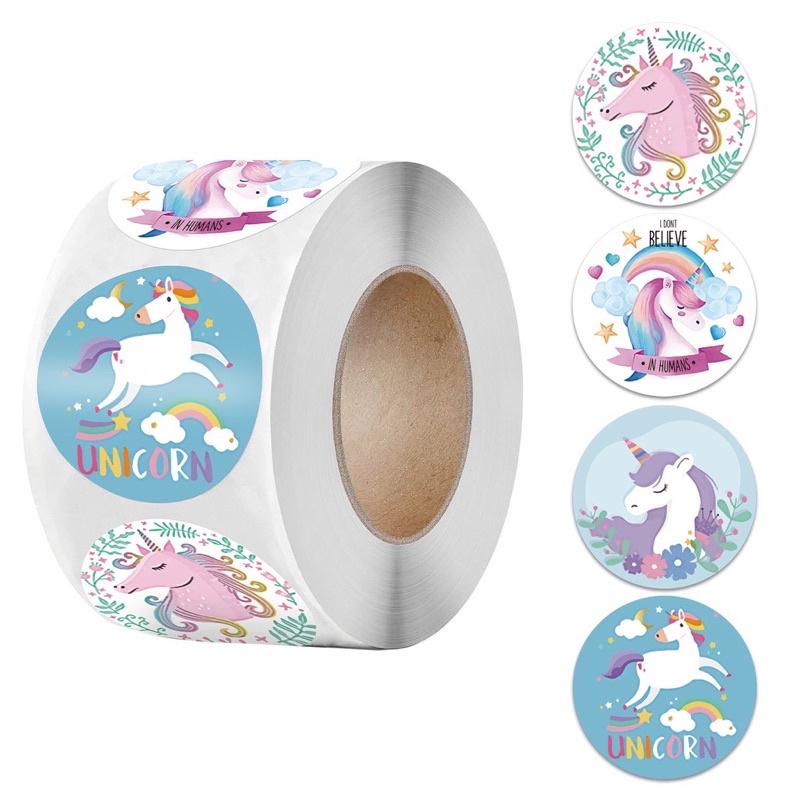 Jual STICKER BULAT UNICORN STICKER AMPLOP PAKET HAMPERS KADO BINGKISAN ...