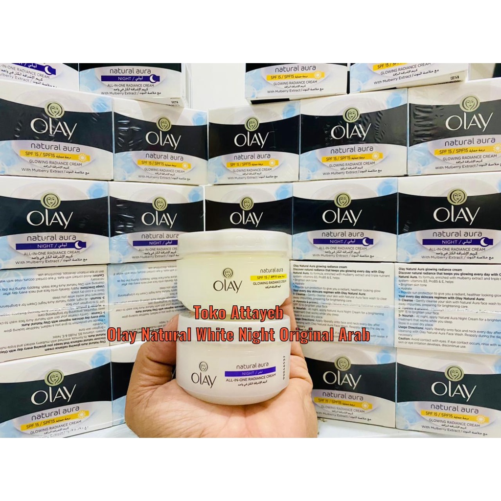 Jual Olay Natural White Night 24 Cream Olay Original Arab Olay Natural White | Shopee Indonesia
