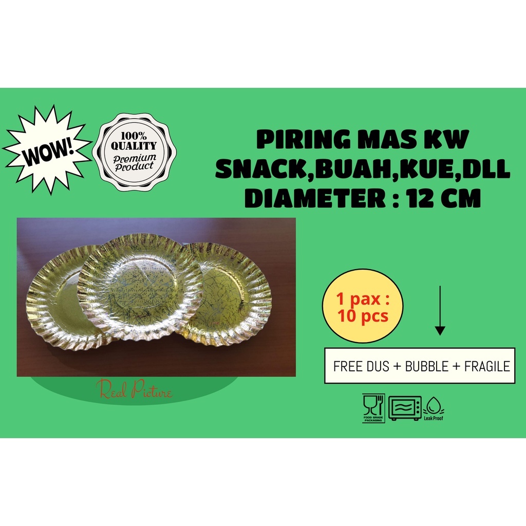 Jual Piring Kue Buah Pudding Snack 12 cm Warna Mas isi 10 pcs | Shopee ...