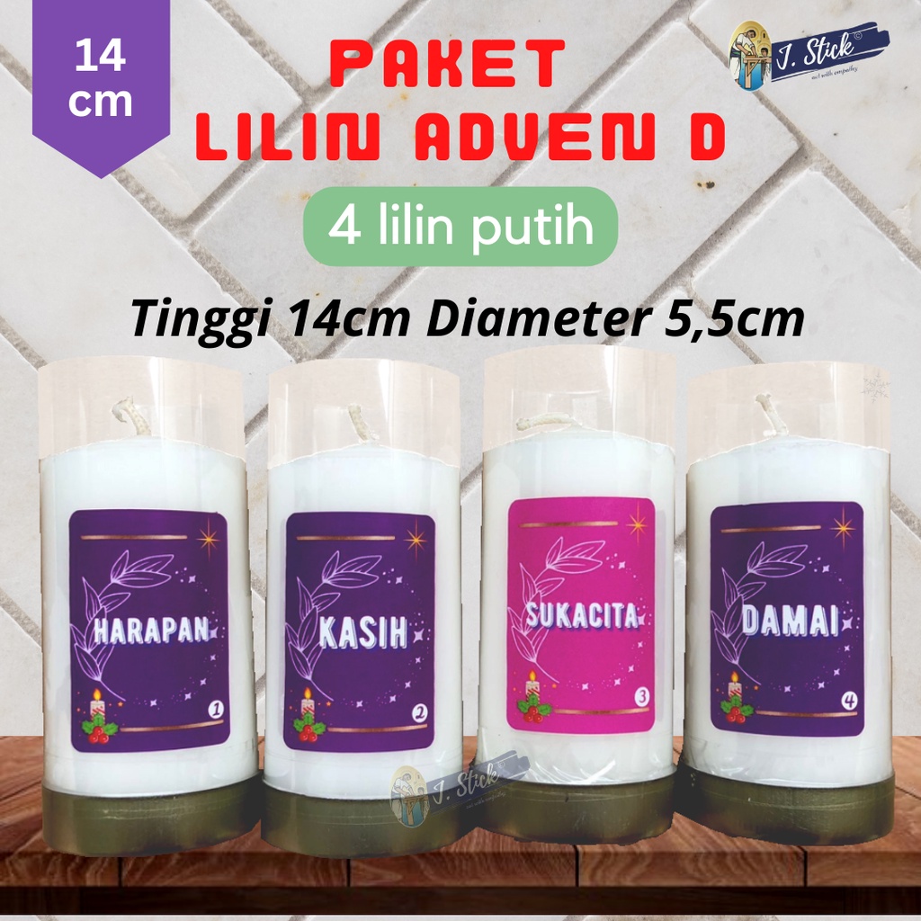 Jual Lilin Rohani Katolik, Lilin Doa, Lilin Adven 14 cm (4pcs) | Shopee ...