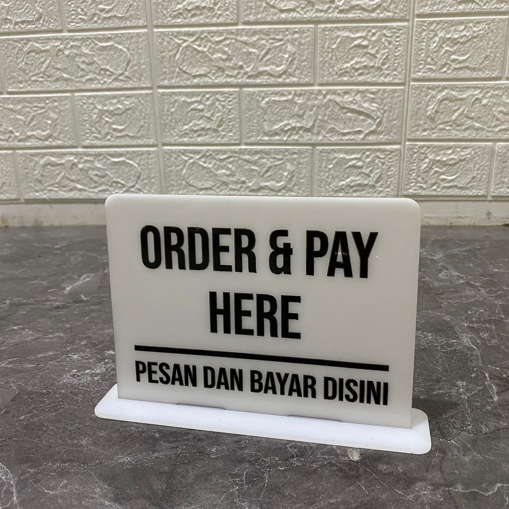 Jual Order Pay Here Bayar Disini Sign | Acrylic - Laser Cut | Shopee ...