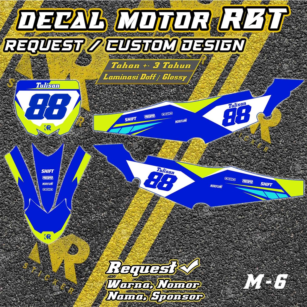 Jual Stiker Decal Motor RBT sticker motor bebek trail Custom Desain ...