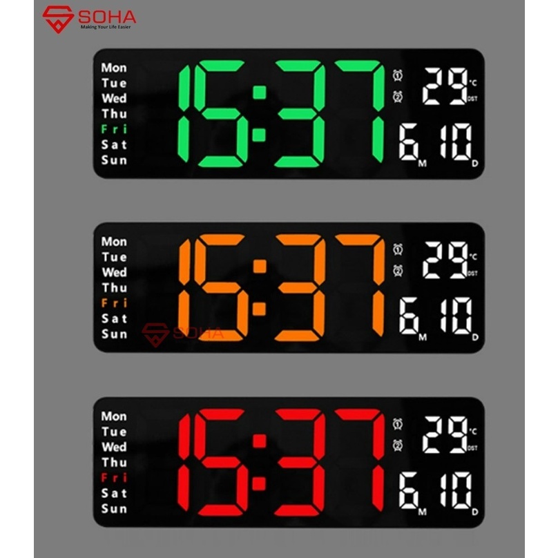 Jual JD-6629 Jam Digital LED Besar Kalender Alarm Clock Weker Timer ...
