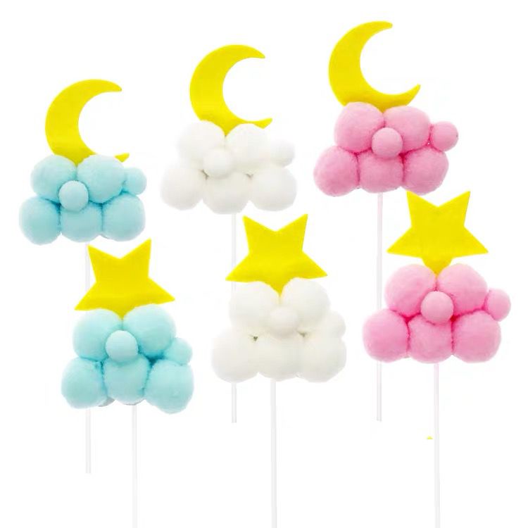 Jual Topper Awan Bulan Bintang Cloud Moon Star Dekorasi Hiasan Kue Ulang Tahun Happy Birthday ...