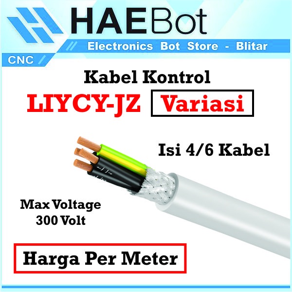 Jual [HAEBOT] Kabel Kontrol LIYCY-JZ isi 4 6 6x0.5 4x0.5 mm Screen EMC Data Control Pulsa Sinyal ...