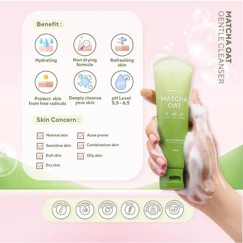 Jual TRUE TO SKIN Matcha Oat Gentle Cleanser 100ml | Shopee Indonesia