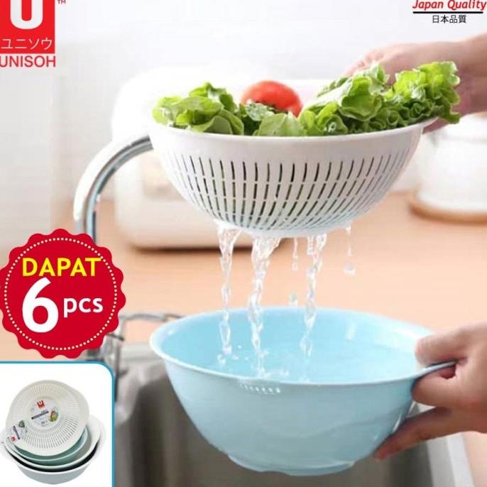 Jual [COD] UNISOH BASKOM BULAT 3 IN 1 / KERANJANG SARING 2 LAPIS CUCI ...