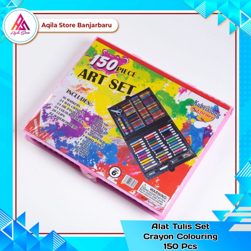 Jual Alat Mewarnai 150 Pcs / Alat Tulis Set Crayon Colouring / Art Set ...