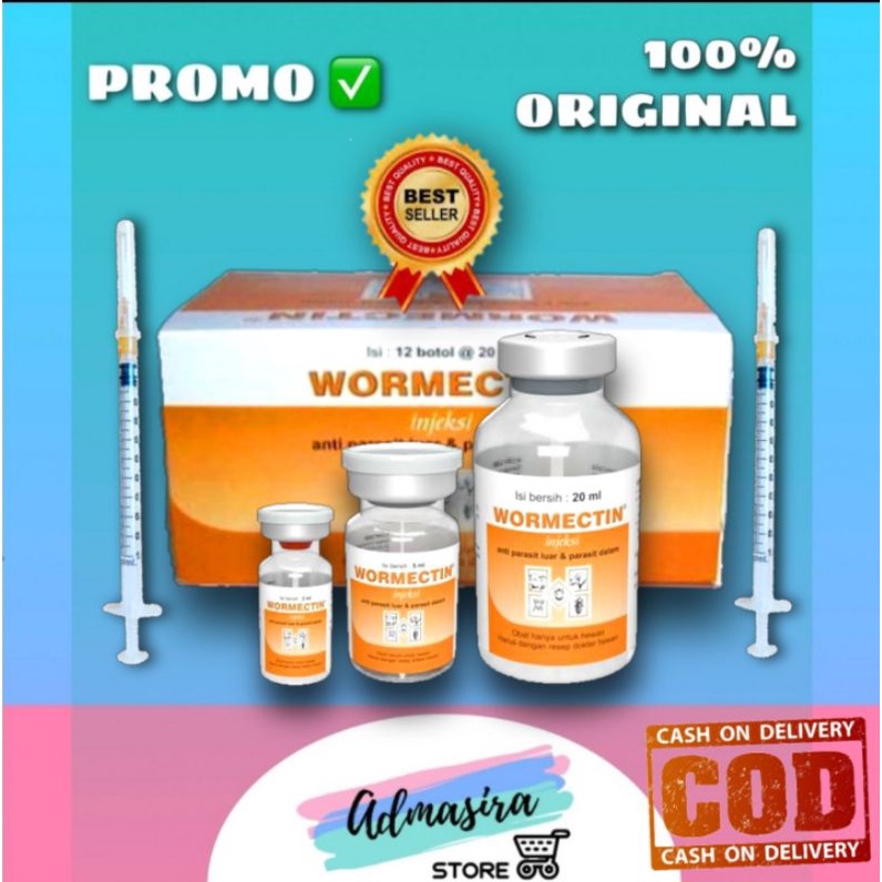 Jual WORMECTIN INJEKSI 2ml 5ml 20ml Spet Medion obat suntik membasmi ...