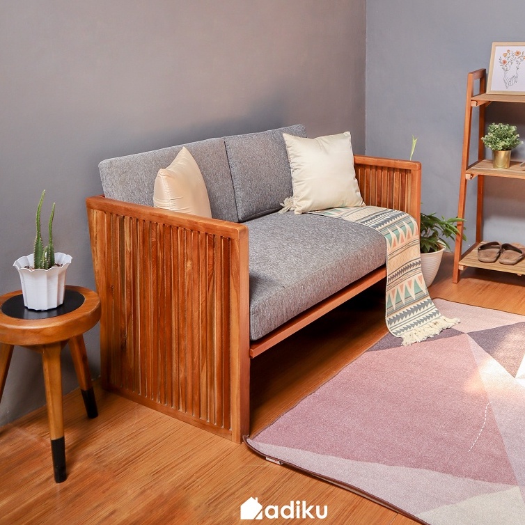 Jual ADIKU.ID OSAKA Sofa 2 Seater - Sofa Minimalis - Sofa Kayu Solid ...