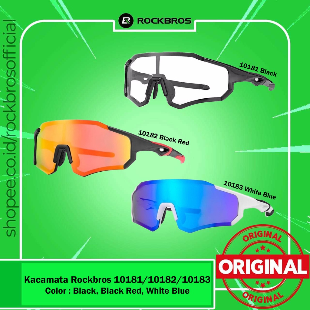 Jual Kacamata Sepeda Gowes ROCKBROS 10181 10182 10183 Hitam Photocromic Polarized Full Frame ...