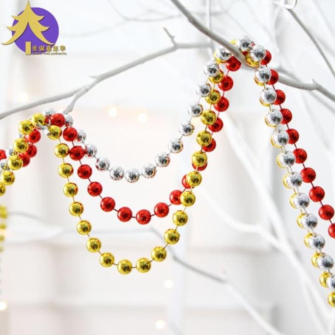 Jual NEW SALE AKSESORIS NATAL RANTAI NATAL 6MM 2.7M HIASAN NATAL MURAH ...