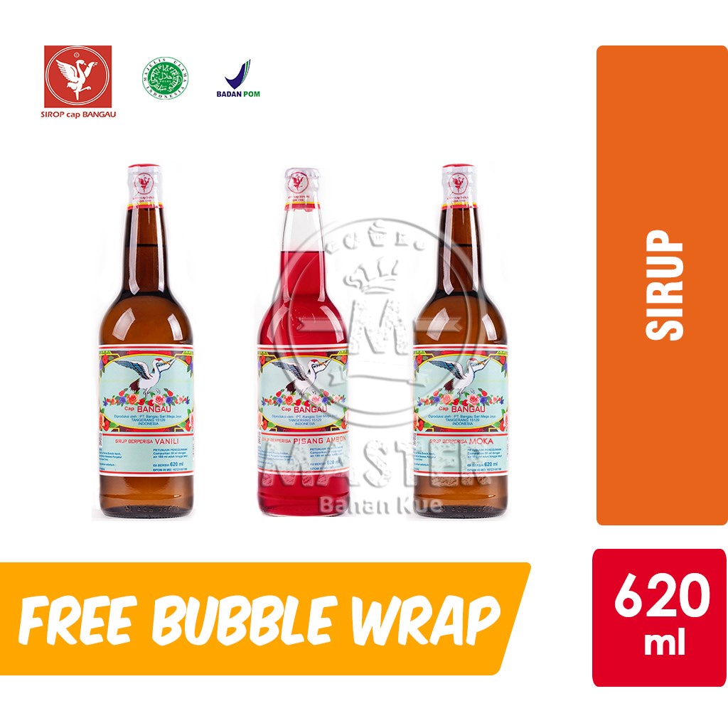 Jual Sirup Bangau Rasa Pisang Ambon / Vanili / Moka [Botol Kaca 620ml ...