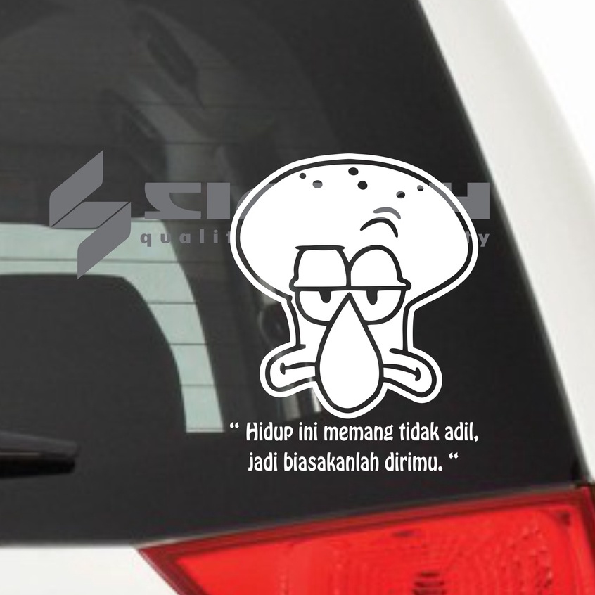 Jual STIKER KACA KEREN KEKINIAN CUTTING STICKER MOBIL SQUIDWARD KATA ...
