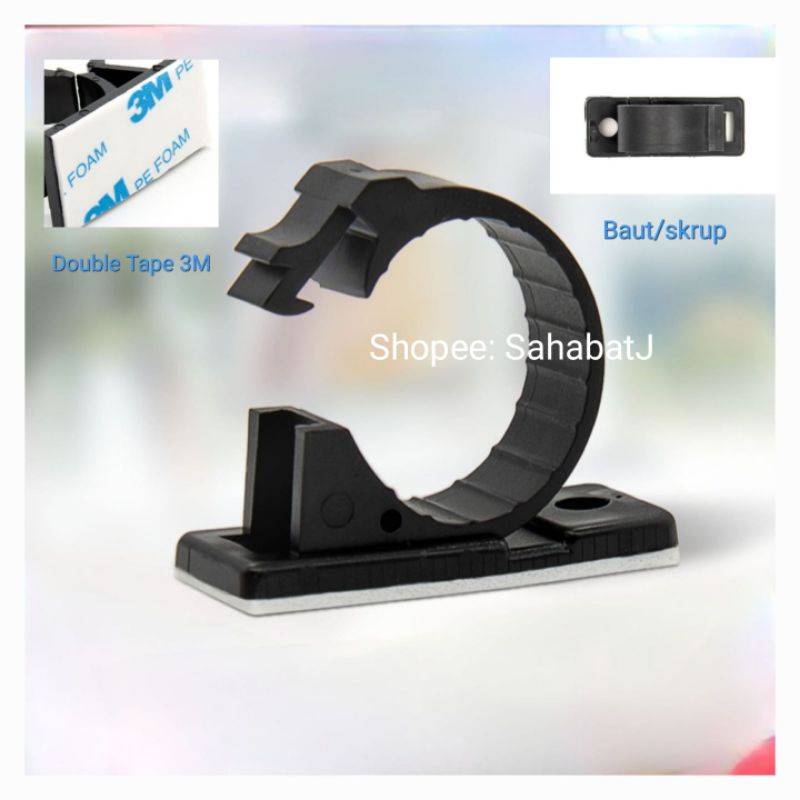 Jual Klip Penjepit Pengikat Kabel Klem Kabel Tempel Tembok Clip Cable ...