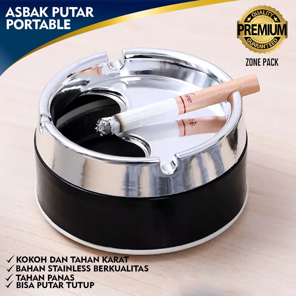 Jual Asbak Putar Portable | Asbak Rokok Bulat Stainless Steel | Asbak ...