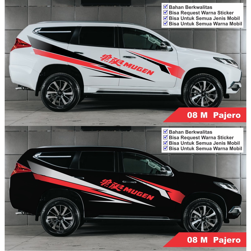 Jual Sticker Mobil Mugen Stiker Mobil Mitsubishi Pajero Sport Xpander ...