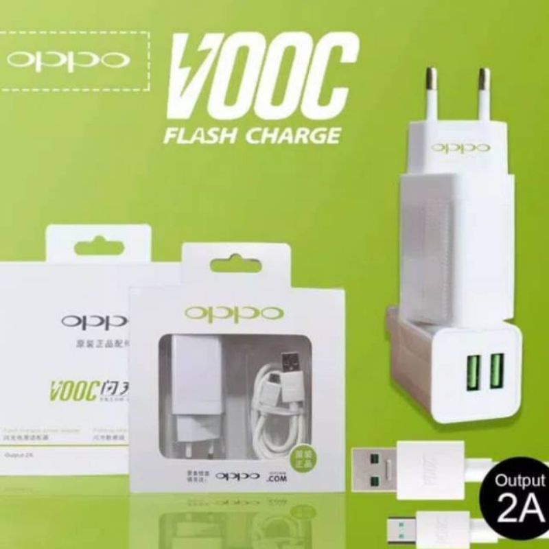 Jual Charger OPPO VOOC Flash Charging Ori, 2 Ampere & 2 Port USB For ...