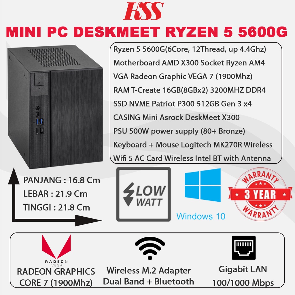 Jual [NEW] MINI PC Rakitan Deskmeet Ryzen 5 / Ryzen 7 Ram 16GB Siap ...