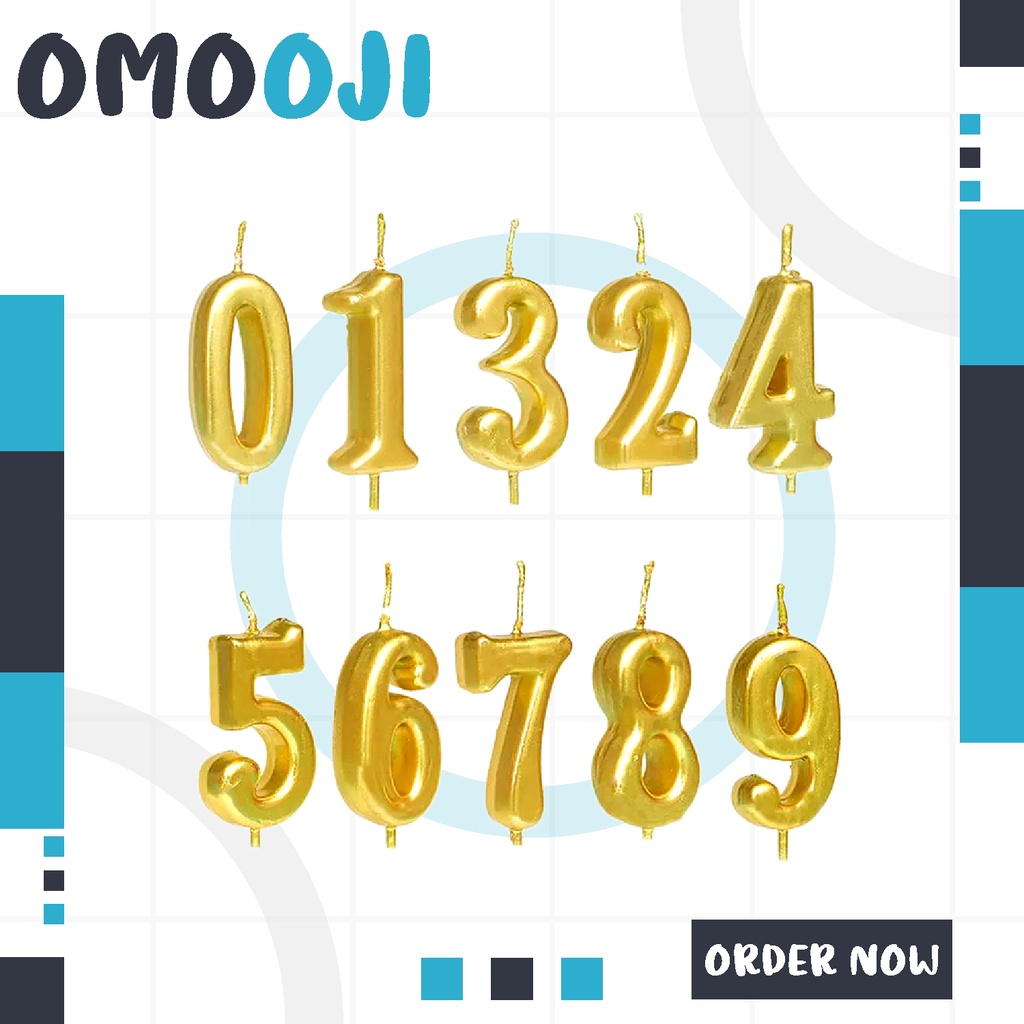 Jual Omooji - lilin angka 0 -9 gold dan silver / Lilin Ultah emas perak ...