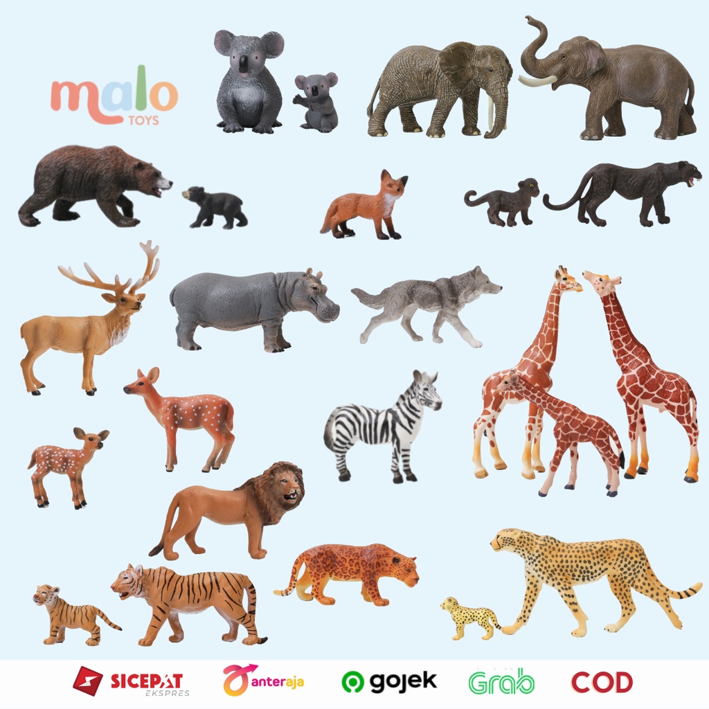 Jual MALOTOYS - Wild Figurine Wild Animal Figure Mainan Model Toys ...