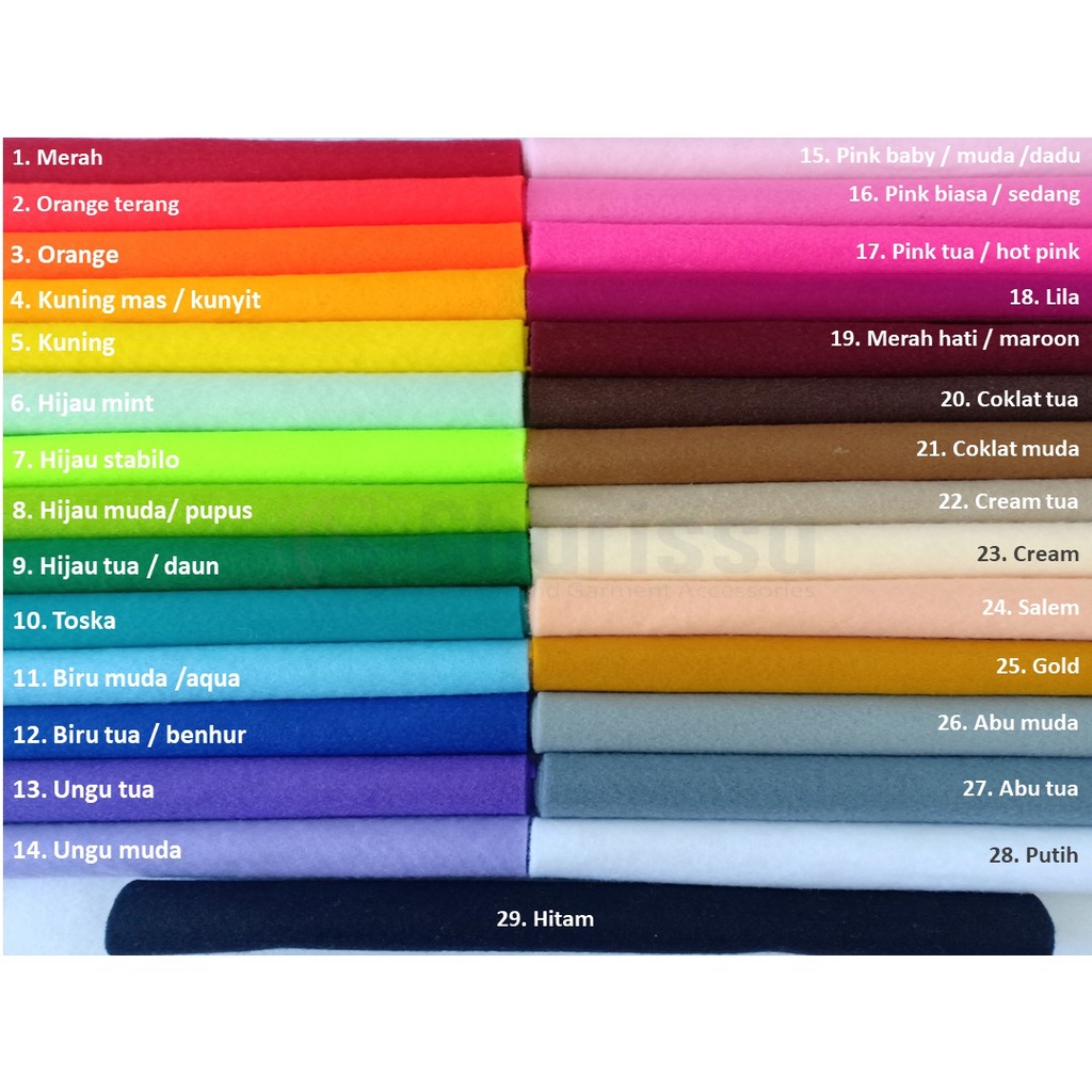 Jual Kain flanel / kain felt 50cm x 95cm (setengah meter) / kain planel ...