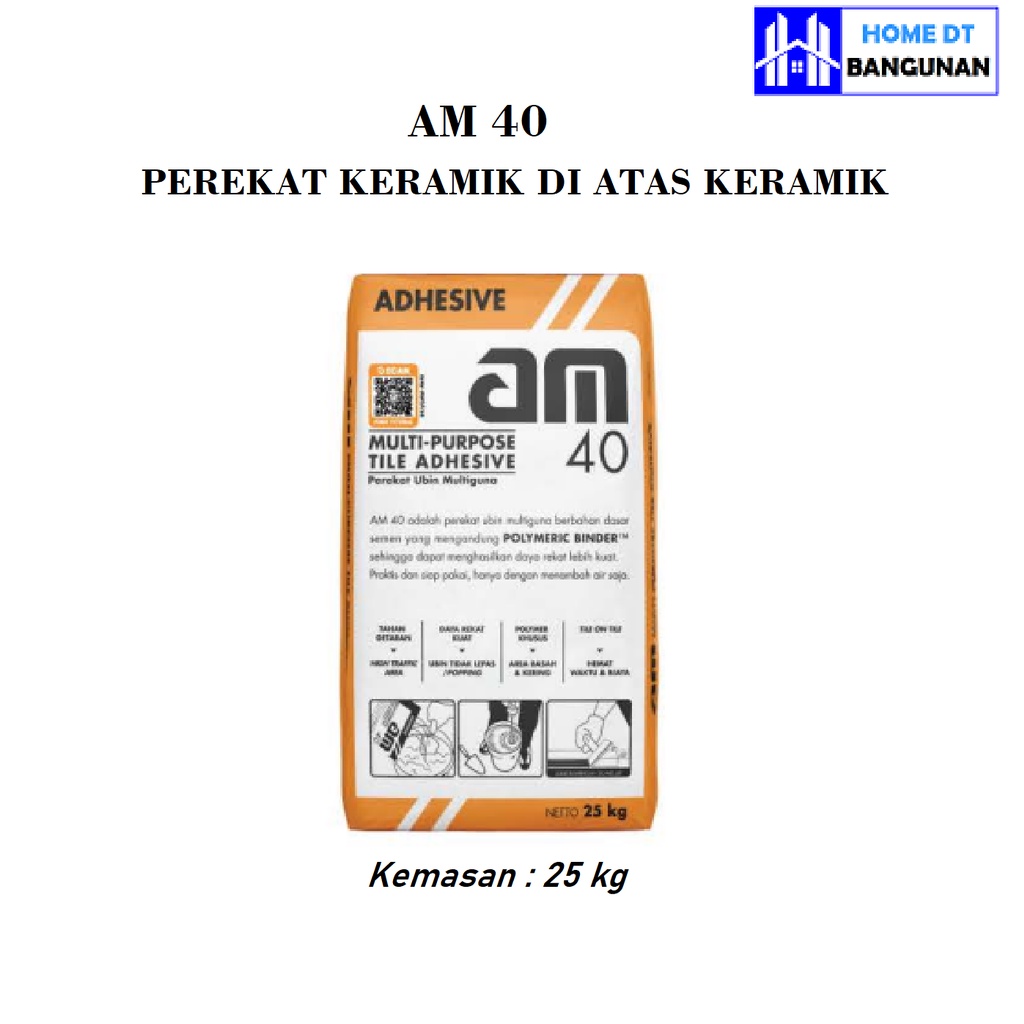 Jual AM 40 am40 Semen Instant Perekat Keramik diatas Keramik 25Kg ...