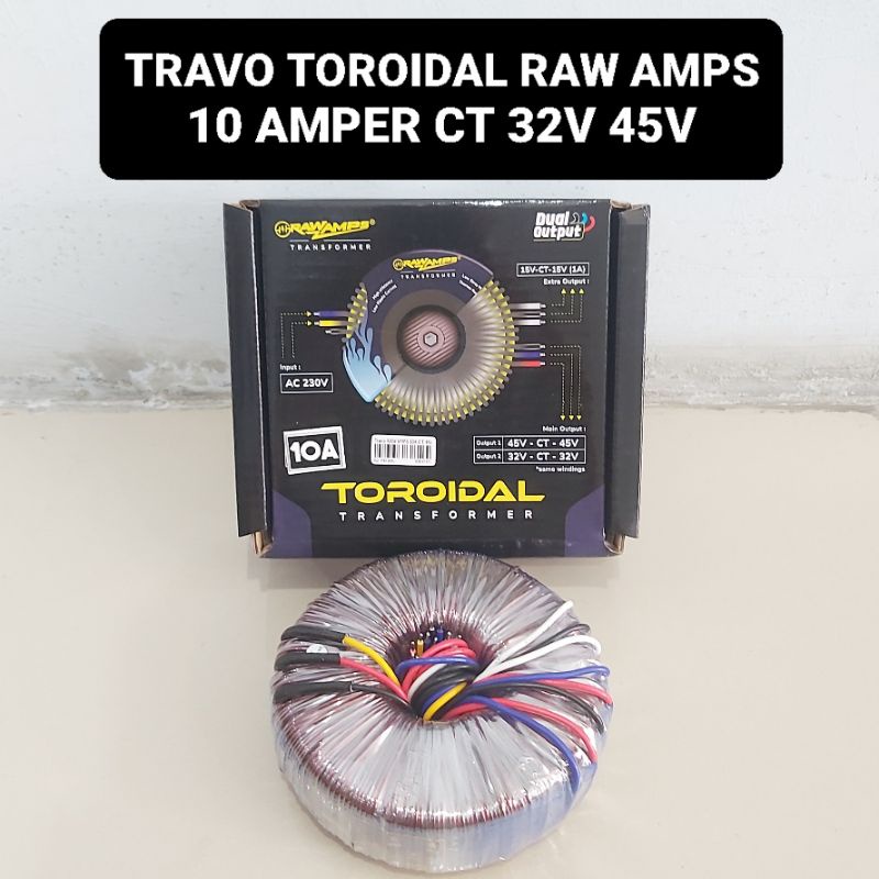 Jual RAW AMPS Travo Toroidal 10 Ampere CT 32V 47V Trafo Donat 10A Toroid Rawamps | Shopee Indonesia