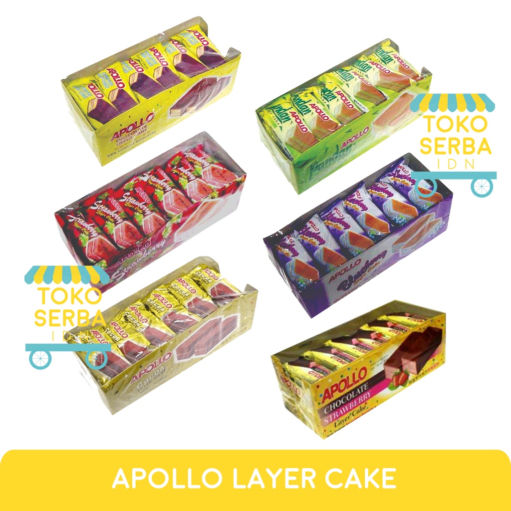 Jual APOLLO LAYER CAKE 24 pcs - Pandan Cokelat Chocolate Strawberry ...