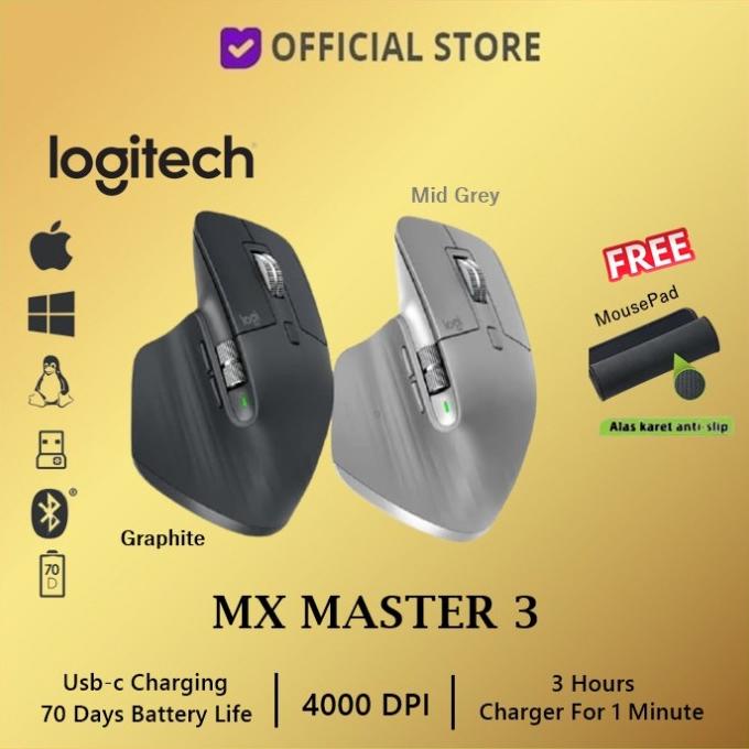 Jual Logitech Mx Master 3 Wireless Bluetooth Mouse Mx Master3 - Aksesoris - Pc - Laptop ...