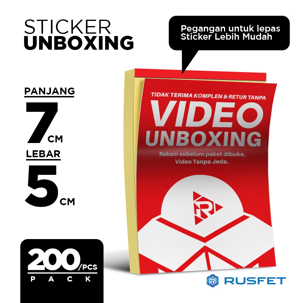 Jual STICKER - STIKER - LABEL VIDEO UNBOXING MERAH PUTIH RUSFET PER ...