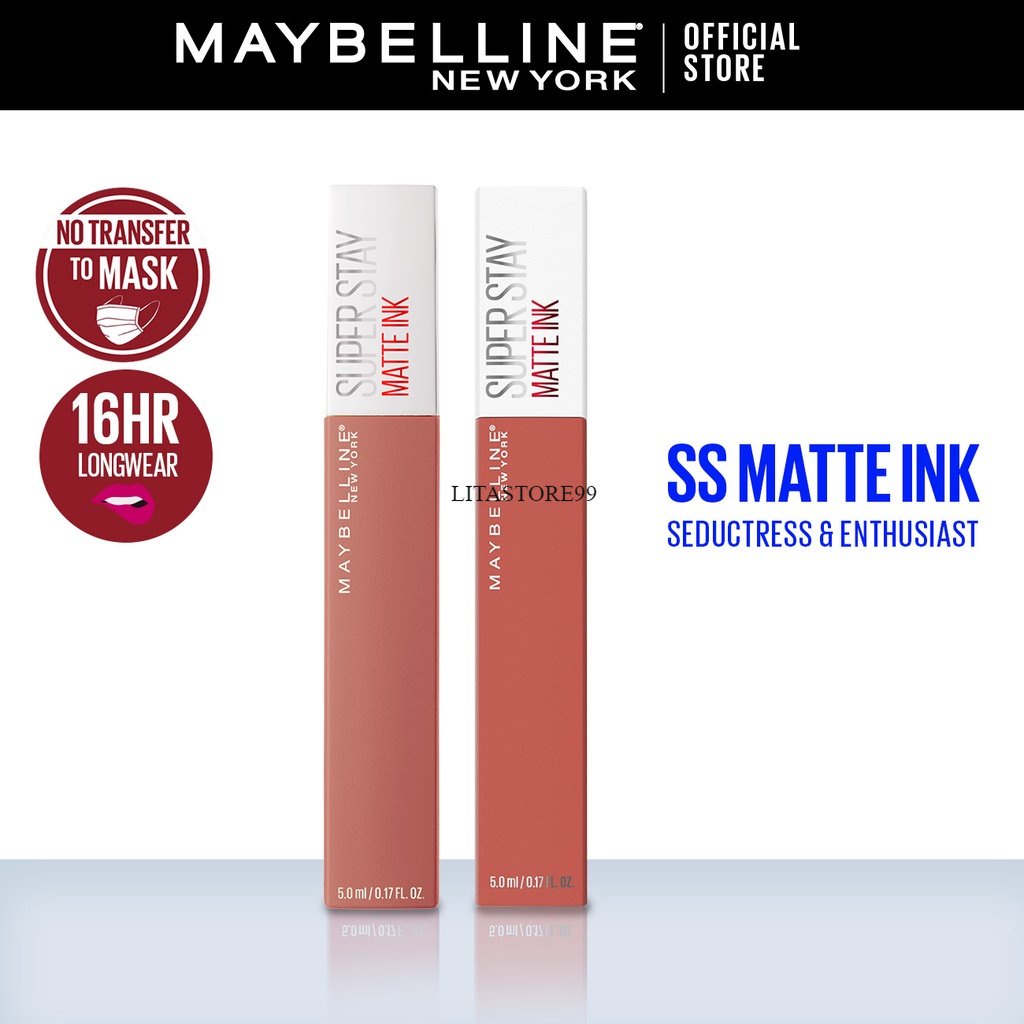 Jual Maybelline Superstay Matte Ink Seductress + Enthusiast Liquid ...