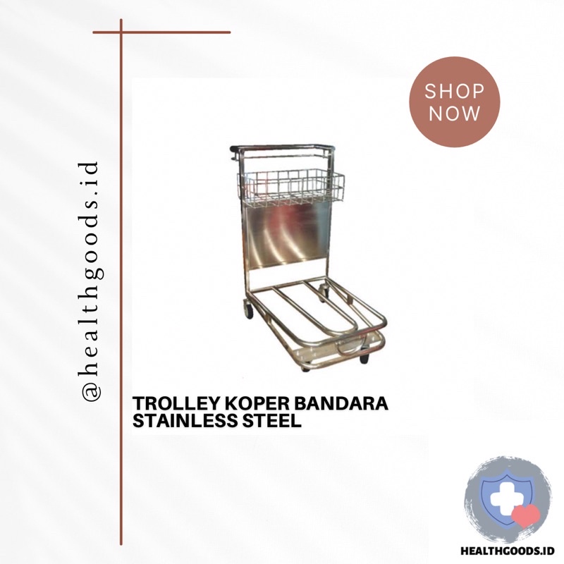 Jual Troli Koper / Barang Bandara Stainless | Shopee Indonesia