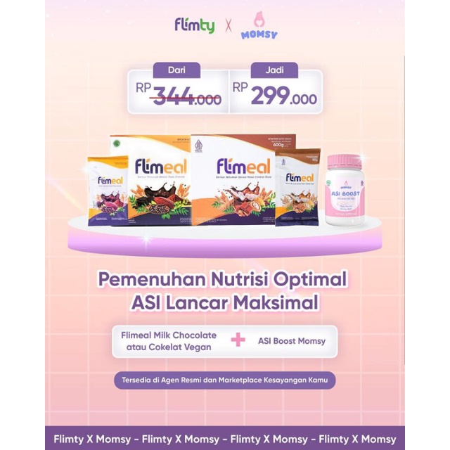 Jual MOMSY ASI BOOSTER/PELANCAR ASI x FLIMEAL DIET SEHAT TANPA TAKUT ...