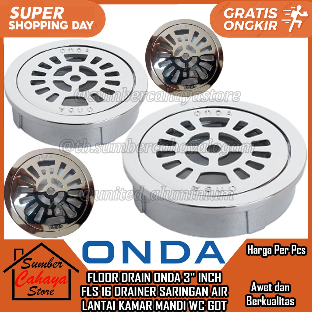 Jual Floor Drain Strainer Saringan Got Kamar Mandi Anti Bau ONDA FLS 16 ...