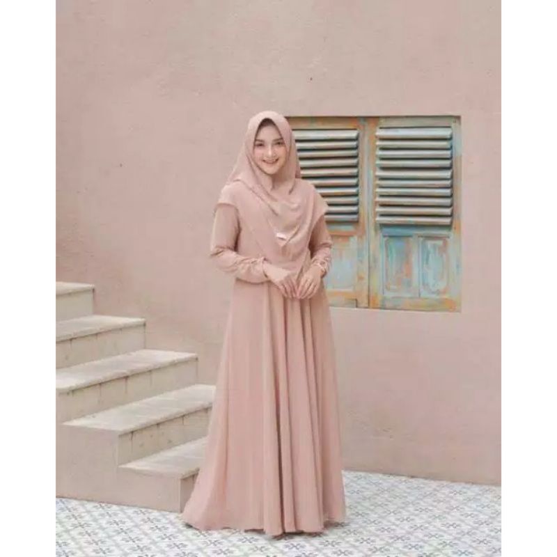 Jual KHANSA - Baju Gamis Dress Syari Busui Polos Wanita Muslim Ukuran S ...