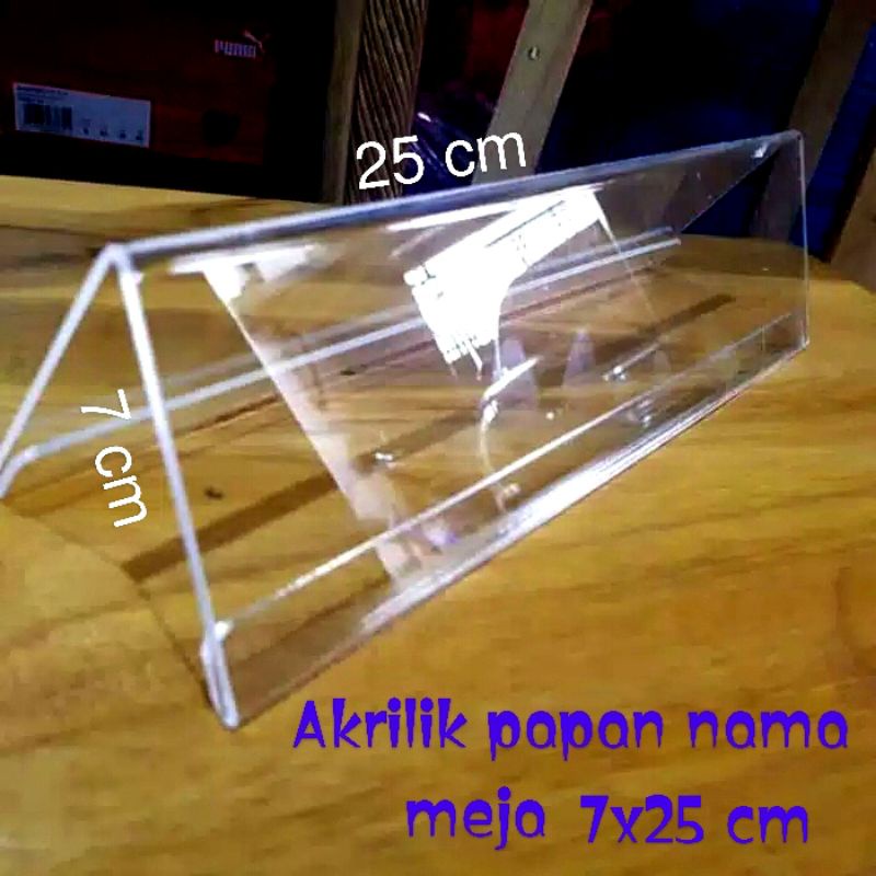 Jual AKRILIK NAME PLAT TAG PAPAN NAMA MEJA 7X25 CM | Shopee Indonesia