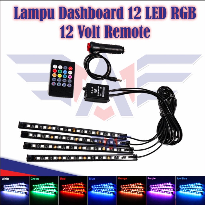 Jual Lampu Dashboard 12 LED RGB 12 Volt Remote | Shopee Indonesia