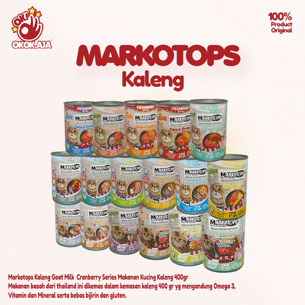 Jual MARKOTOPS kaleng 400gr Goat Milk and Cranberry Series Makanan ...