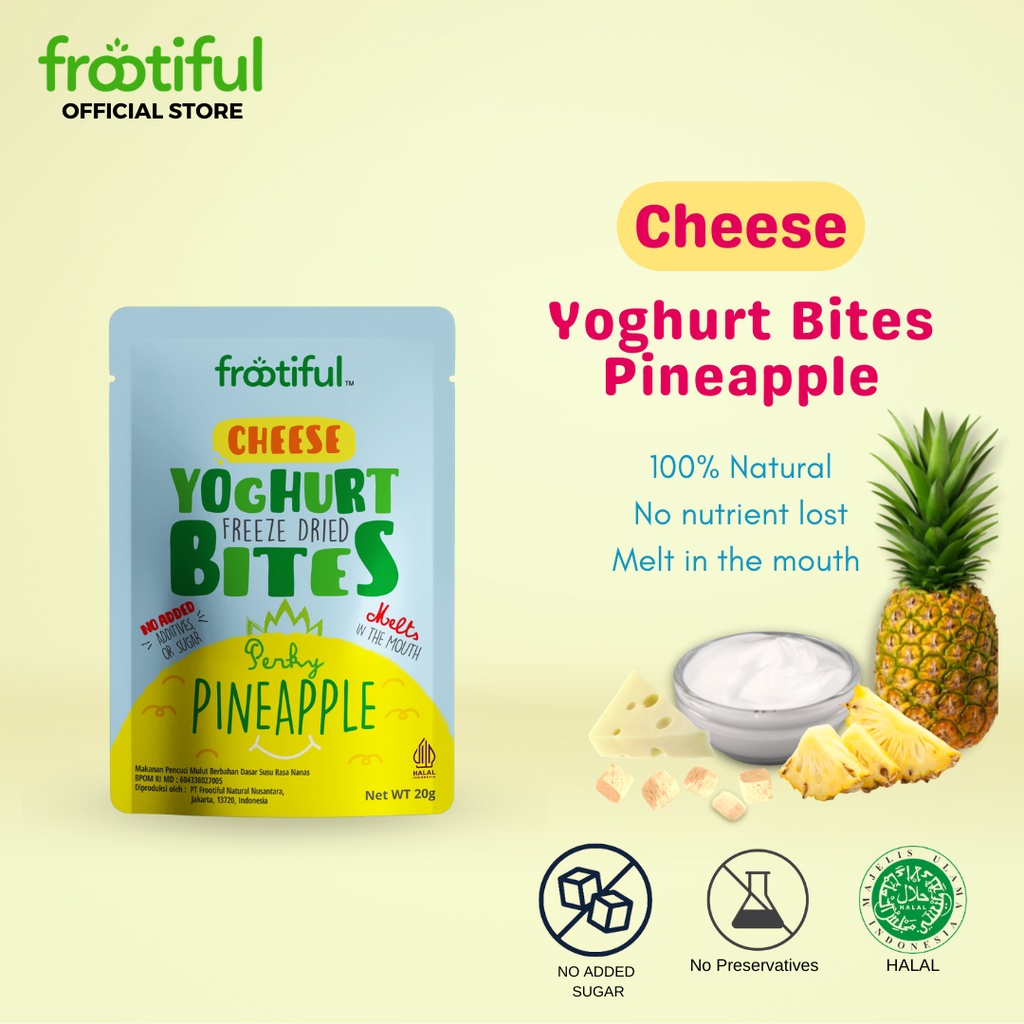 Jual Frootiful Yoghurt Cheese Bites Pineapple freeze dried | Shopee ...